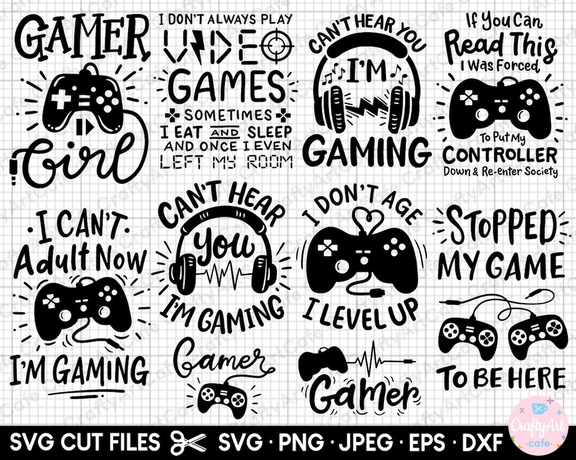 Gamer Svg Bundle Cricut Kids Shirt, Gaming Svg Bundle Kids, Gamer Png ...