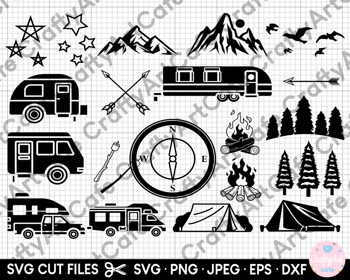 Camping Svg Bundle Cut Files for Cricut Camper Svg Outdoor Svg - Etsy