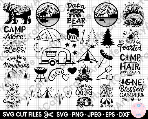 Camping Svg Bundle Cricut Camping Png Bundle Camping Clipart - Etsy