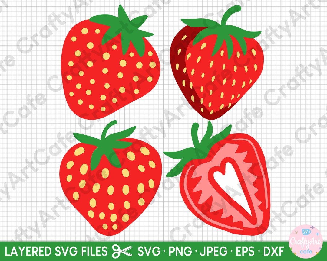 Strawberry Svg Bundle for Cricut Commercial Use Strawberry Vector ...