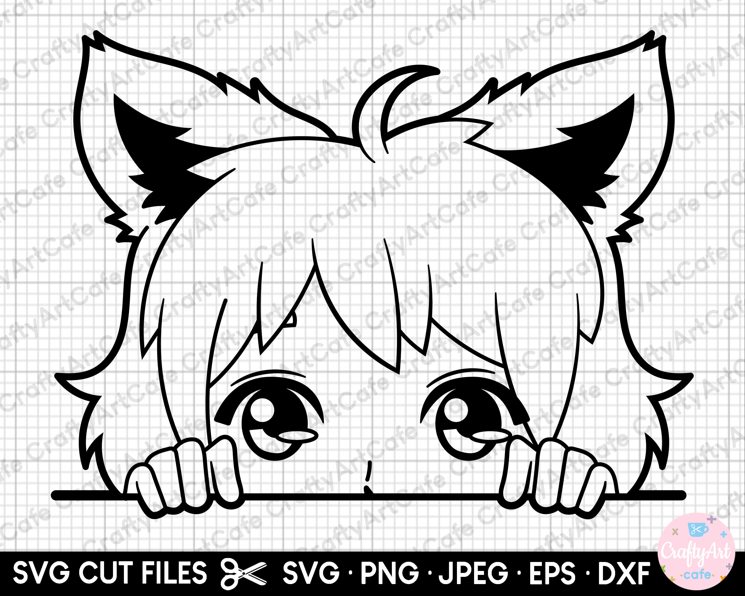 Anime Girl Svg Png Anime Girl Peeking Svg Png Eps Dxf Cut File - Etsy
