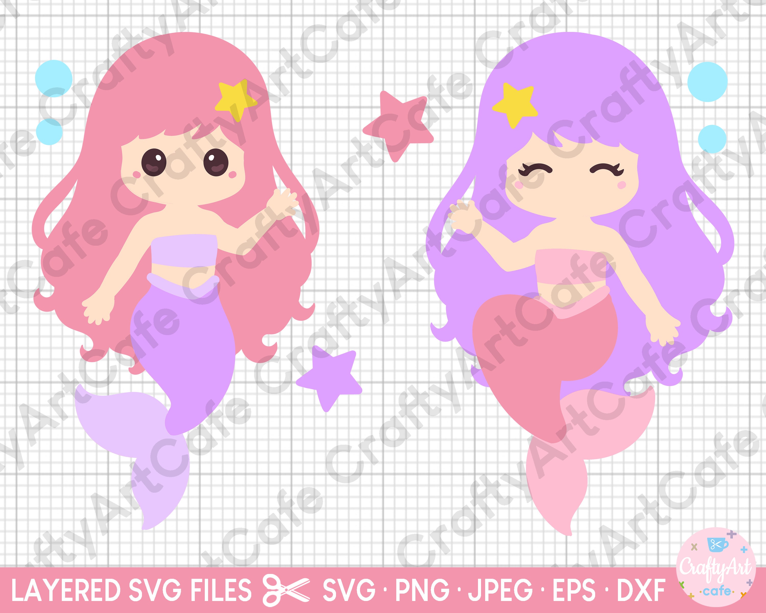 Mermaid Svg Bundle for Cricut Free Commercial Use Mermaid Png Eps Dxf ...