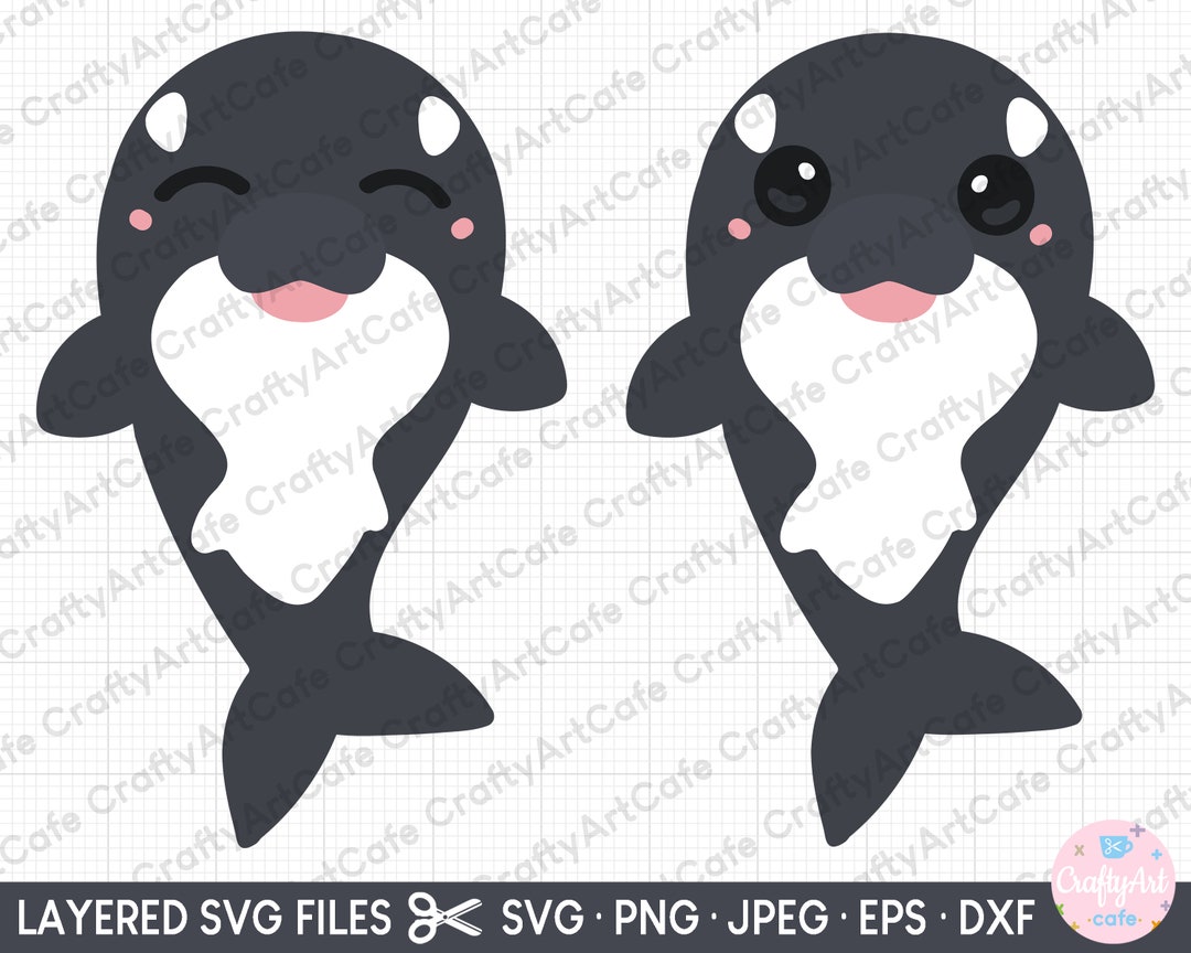 Orca Svg Orca Png Cute Orca Baby Orca Kawaii Orca Commercial Use Vector ...