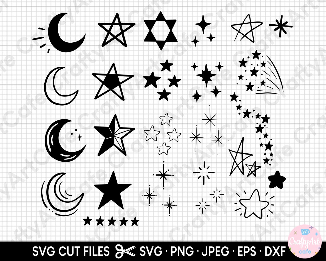 Stars Star Svg Bundle / Hand Drawn / Star Clip Art - Etsy