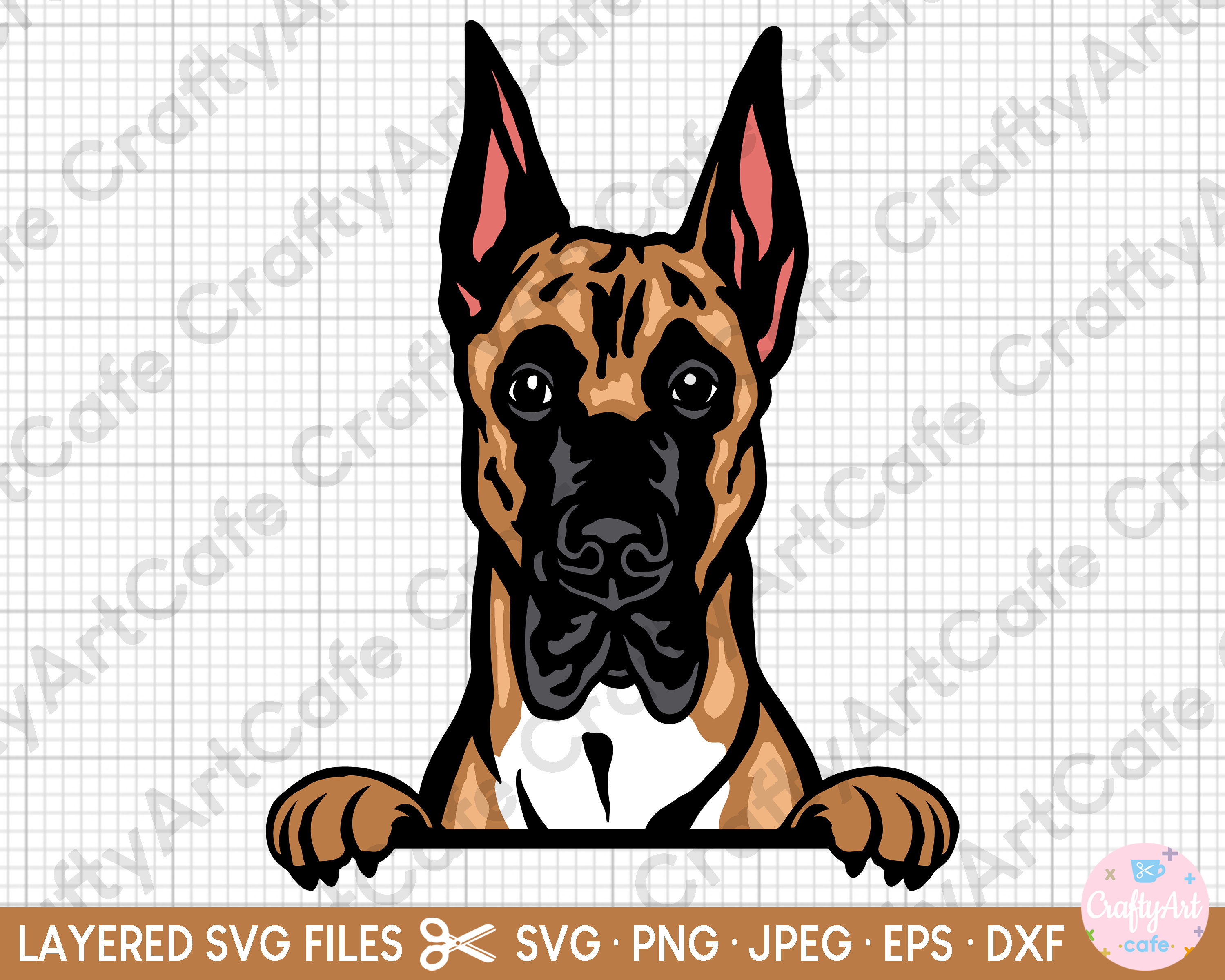 Great Dane Svg Great Dane Peeking Svg Png Cut File for Cricut ...