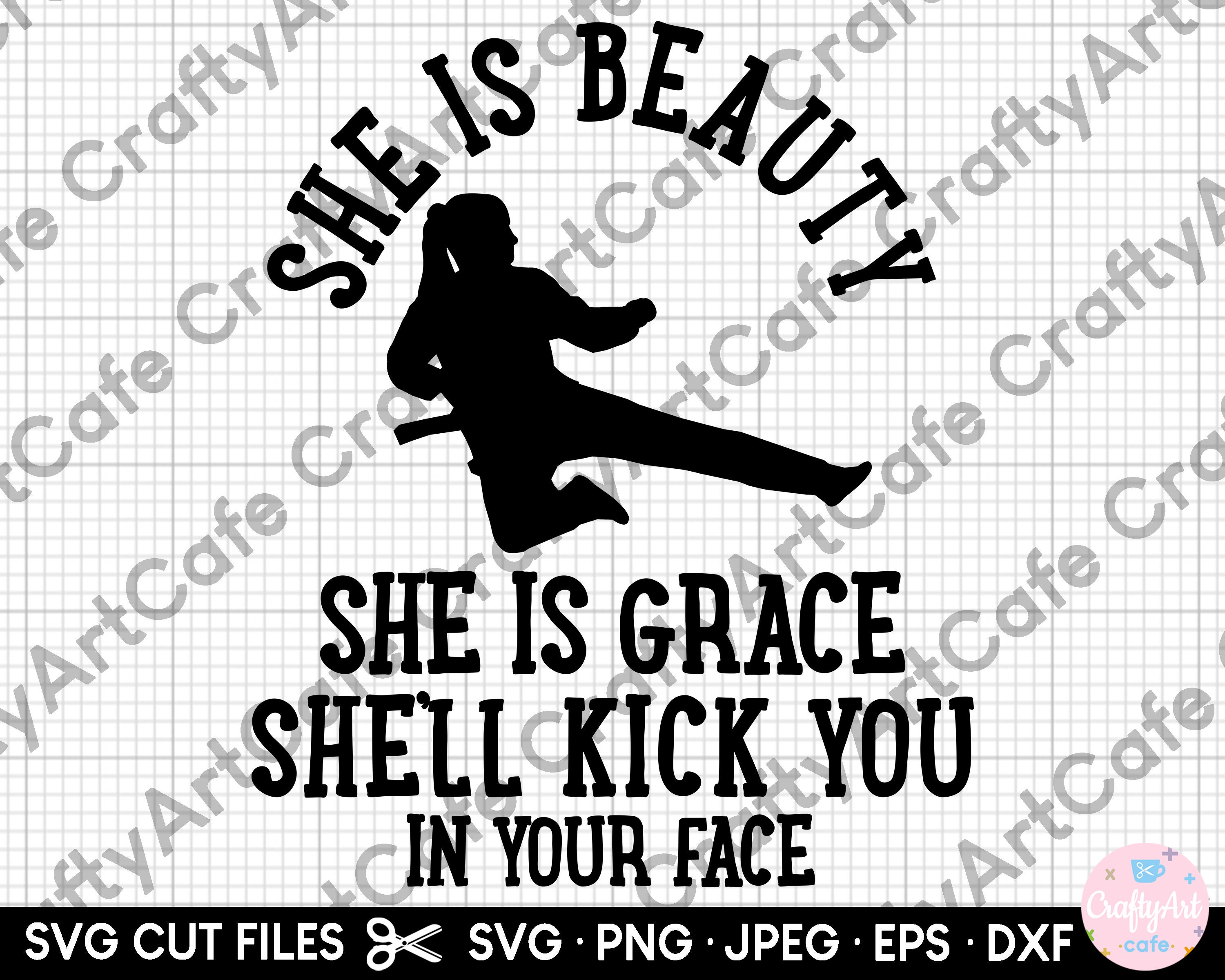 Karate Girl Svg for Cricut Karate Girl Png Karate Svg She is Beauty She ...