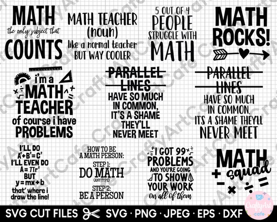 Math Teacher Svg Png Eps Jpg Cut File for Cricut Math Teacher | Etsy