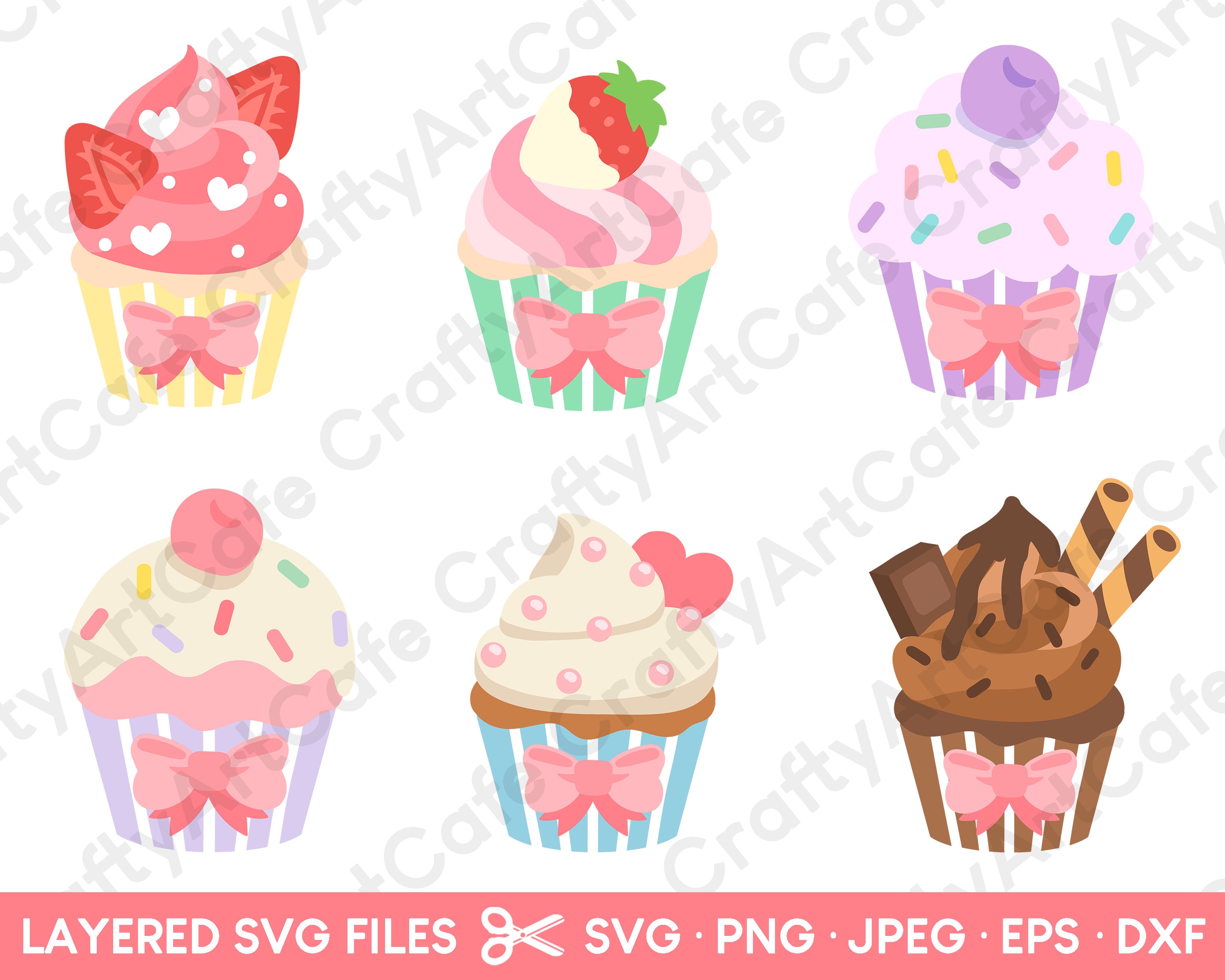 Cupcake Svg Cut Files Cricut Layered Commercial Use - Etsy