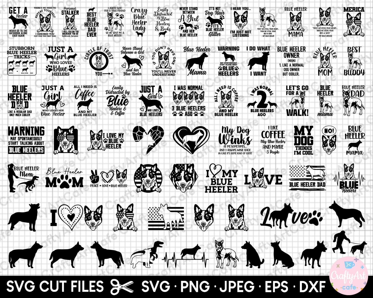 Blue Heeler Svg Bundle Cricut Shirt Free Commercial Use Blue Heeler Png ...