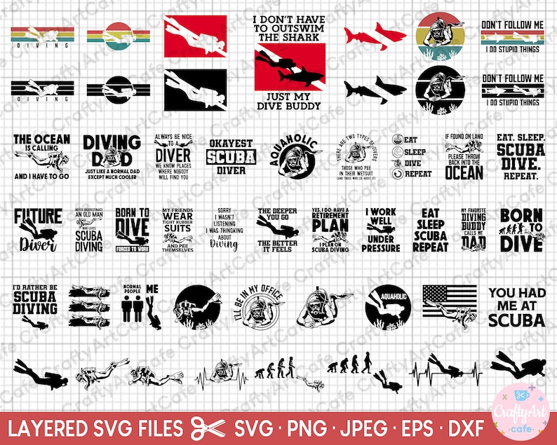 Scuba Diving Svg Bundle Scuba Diving Png Bundle Scuba Diver Clipart ...