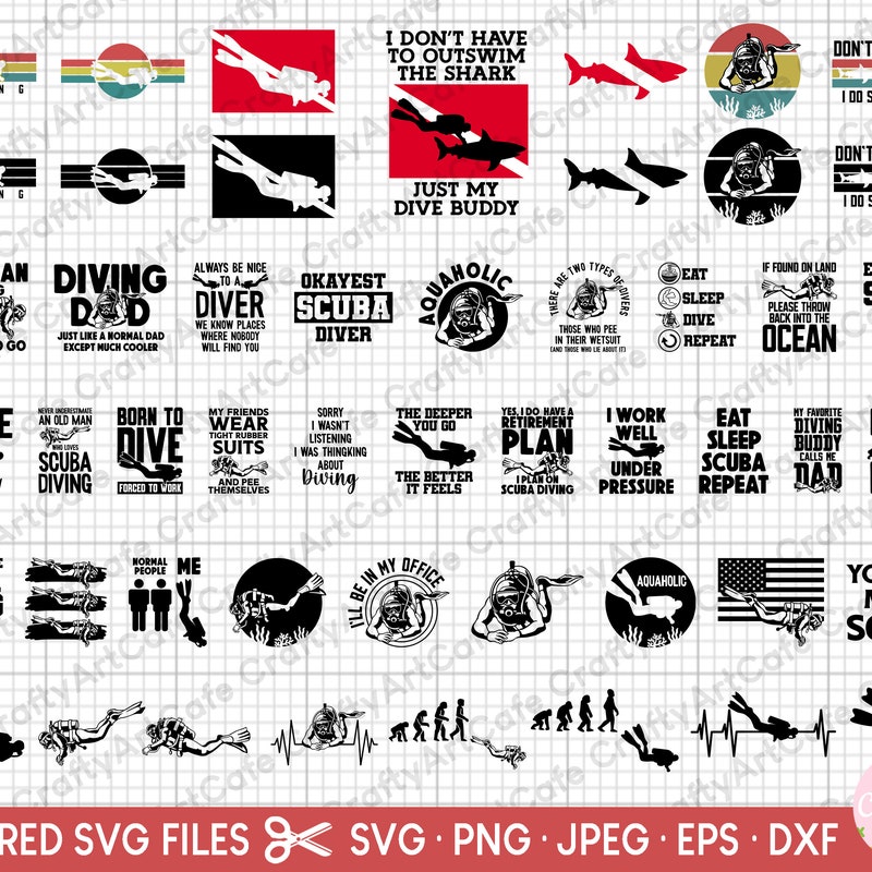 Scuba Diving Svg - Etsy