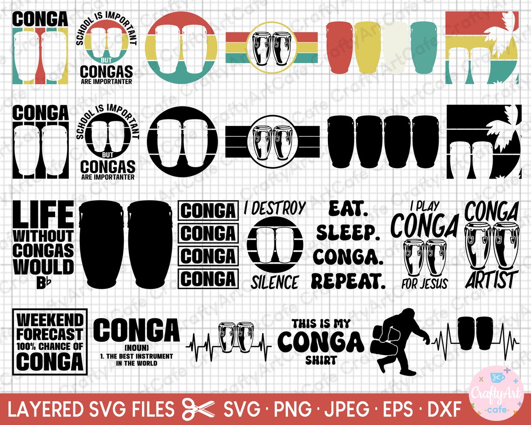 Conga Svg Bundle Cricut Conga Png Bundle Conga Cricut Cut File Clipart ...