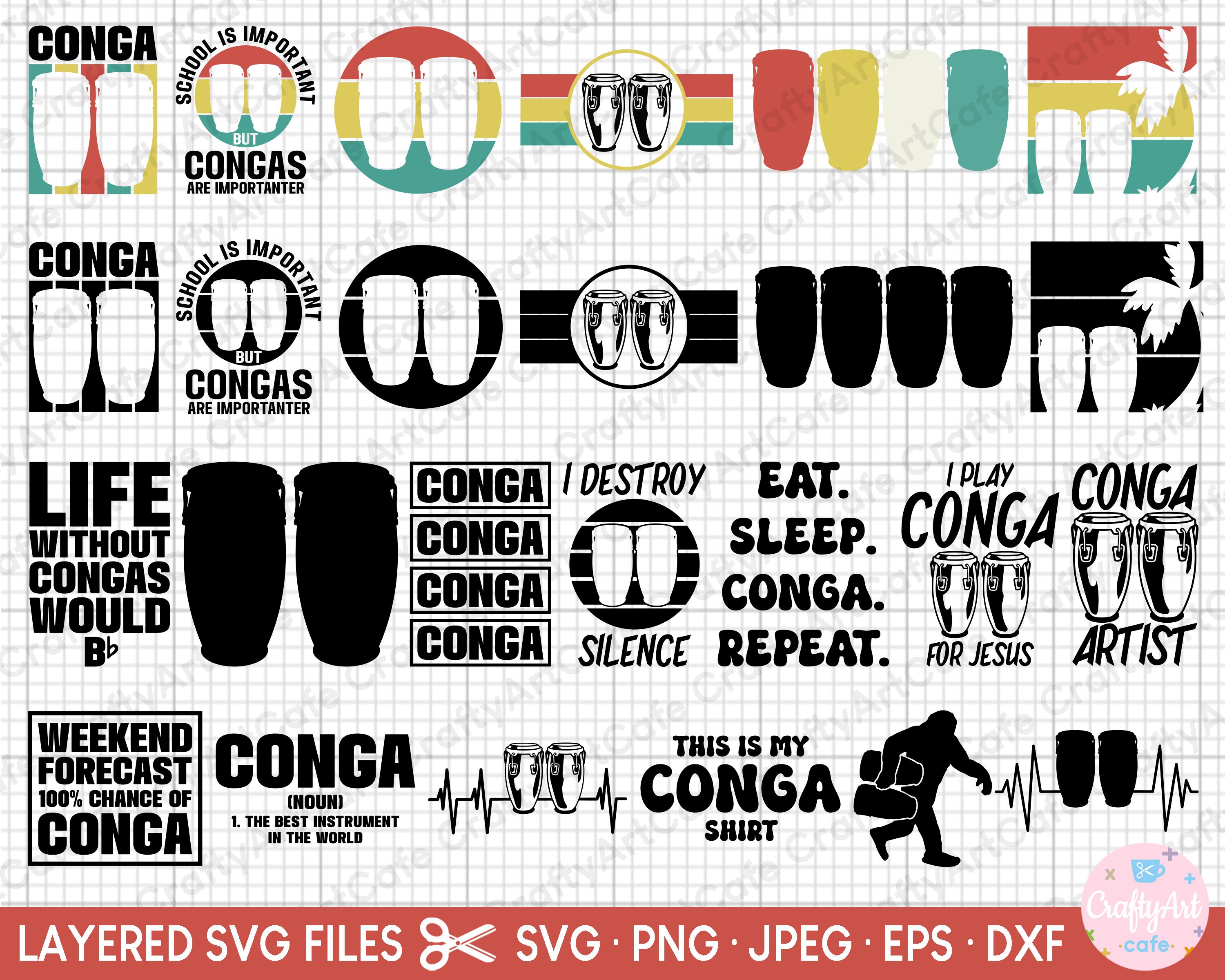 Conga Svg Bundle Cricut Conga Png Bundle Conga Cricut Cut File Clipart ...