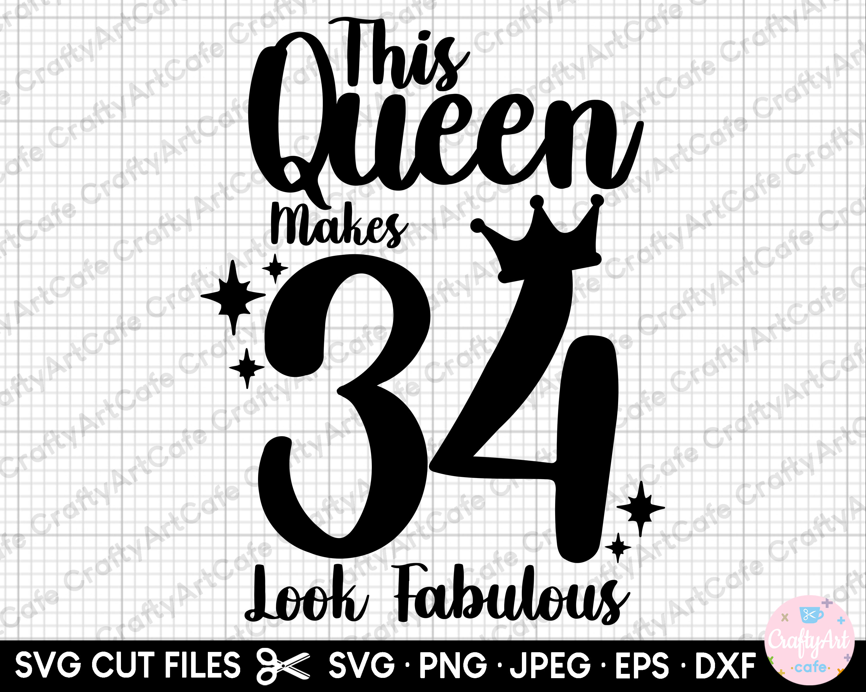 34th Birthday Svg 34 Years Old Svg 34th Birthday Png - Etsy