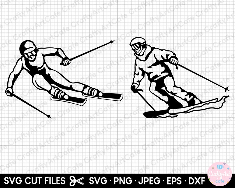 Ski Svg Skier Svg Skier Clipart Skier Vector Skier Silhouettes ...