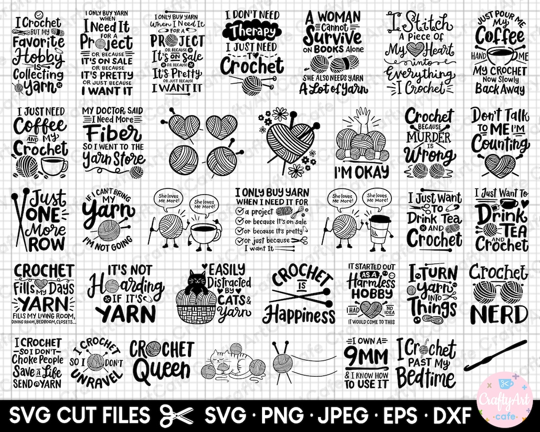 Crochet Svg Bundle Crochet Png Bundle Crochet Shirt Design Bundle ...