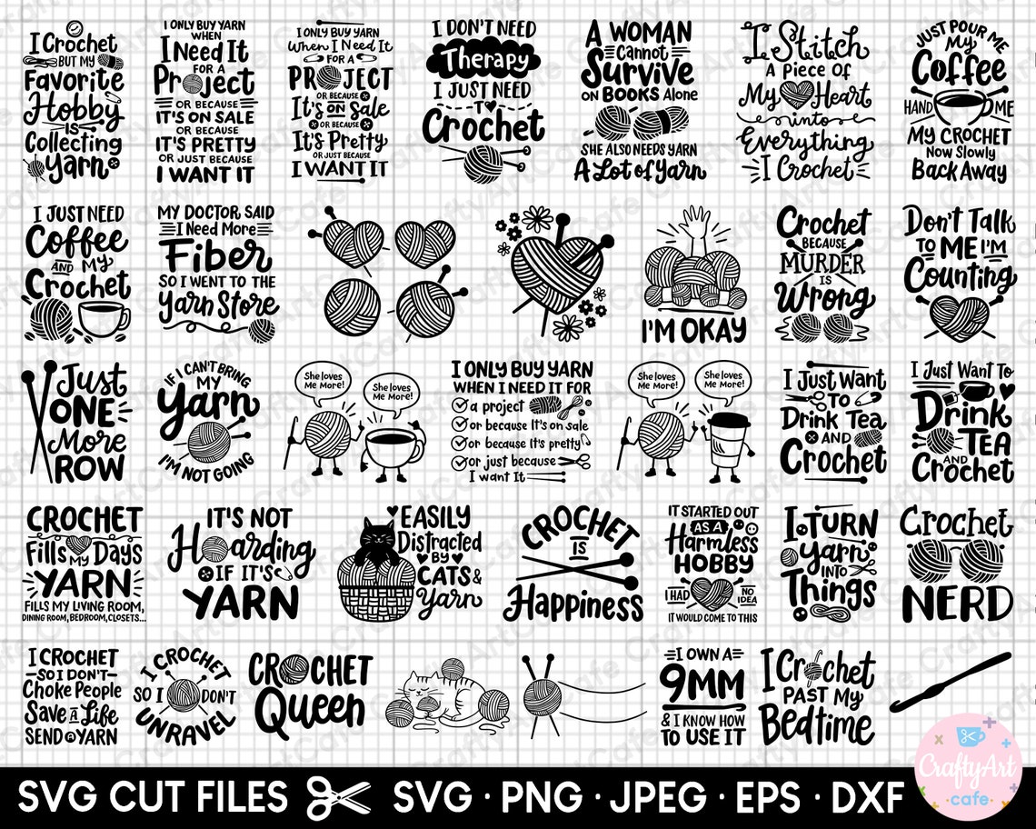 Crochet Svg Bundle Crochet Png Bundle Crochet Shirt Design Bundle ...