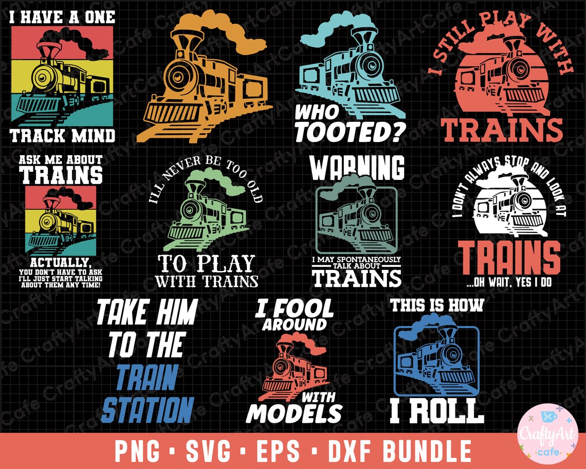 Trains Png Trains Svg Trains Png Bundle Sublimination Commercial Use ...