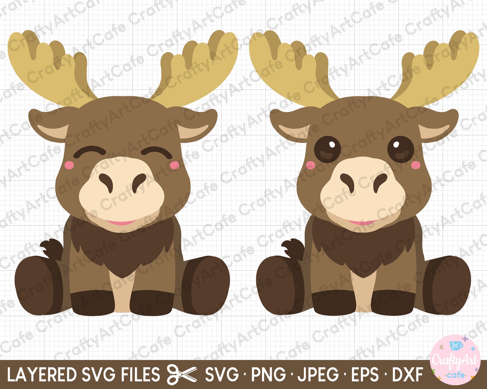 Moose Svg Cute Moose Svg Baby Moose Svg Png Eps Dxf Cut File Cricut ...
