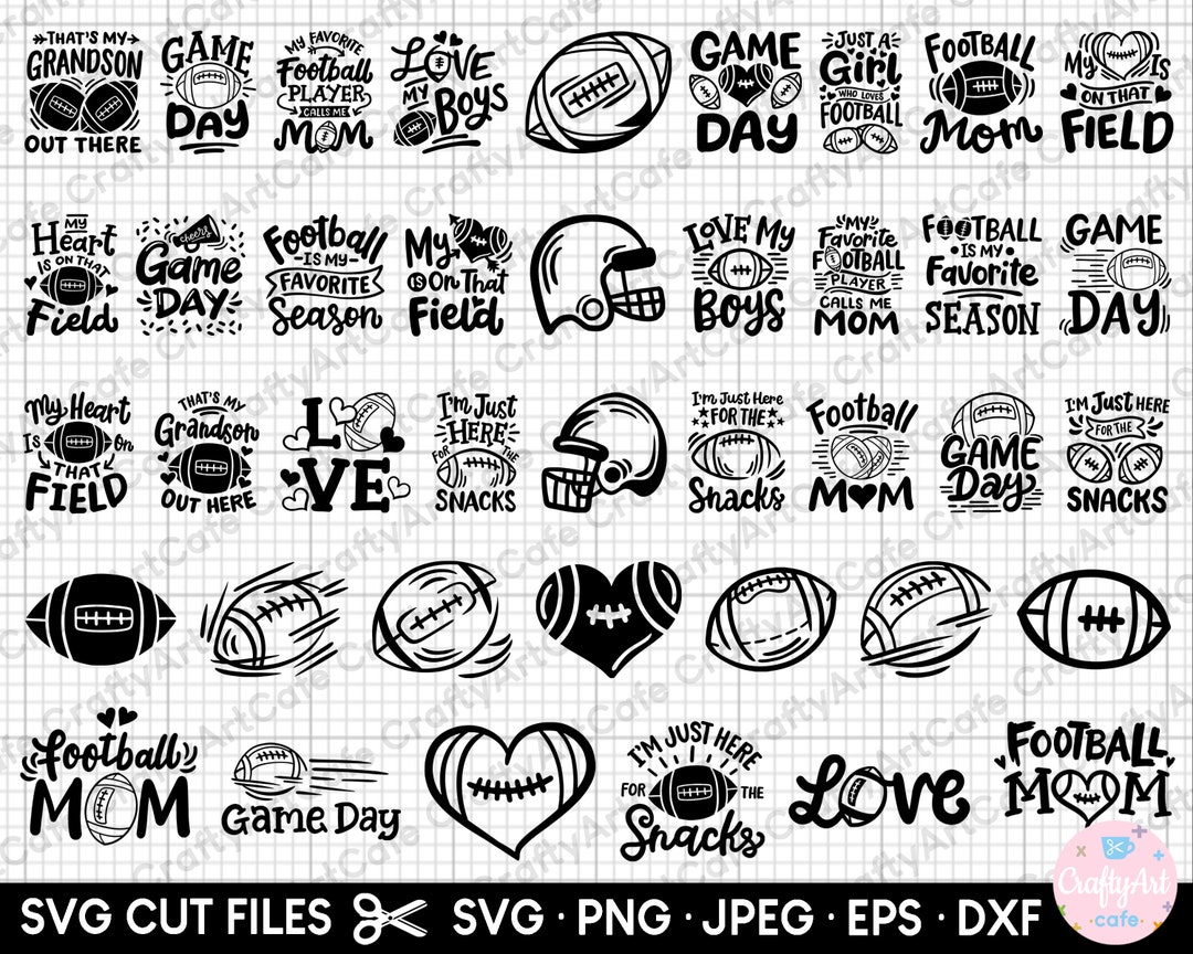 Football Svg Bundle Cricut Cut Files for Shirts American Football Png ...