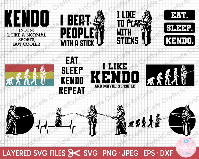Kendo Svg Bundle Kendo Png Bundle Kendo Clipart Kendo Silhouette Kendo ...