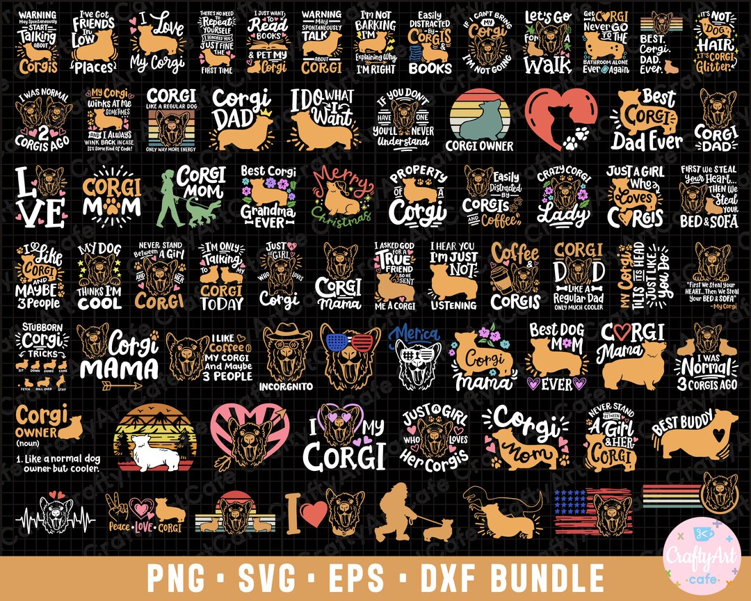 Corgi Png Corgi Svg Corgi Png Bundle Sublimination Free Commercial Use ...