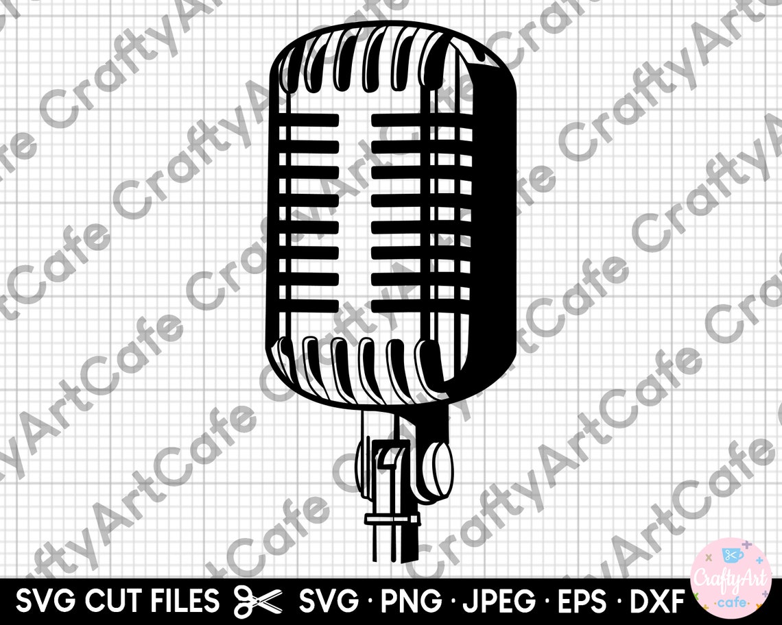 Microphone Svg Mic Svg Retro Microphone Svg Clipart Vector - Etsy