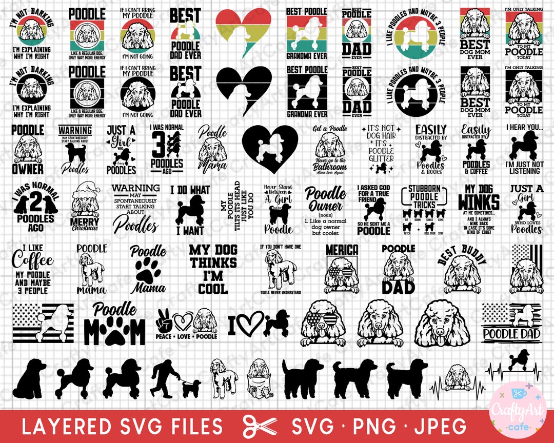 Poodle Svg Bundle Cricut Free Commercial Use Poodle Png Bundle Poodle ...