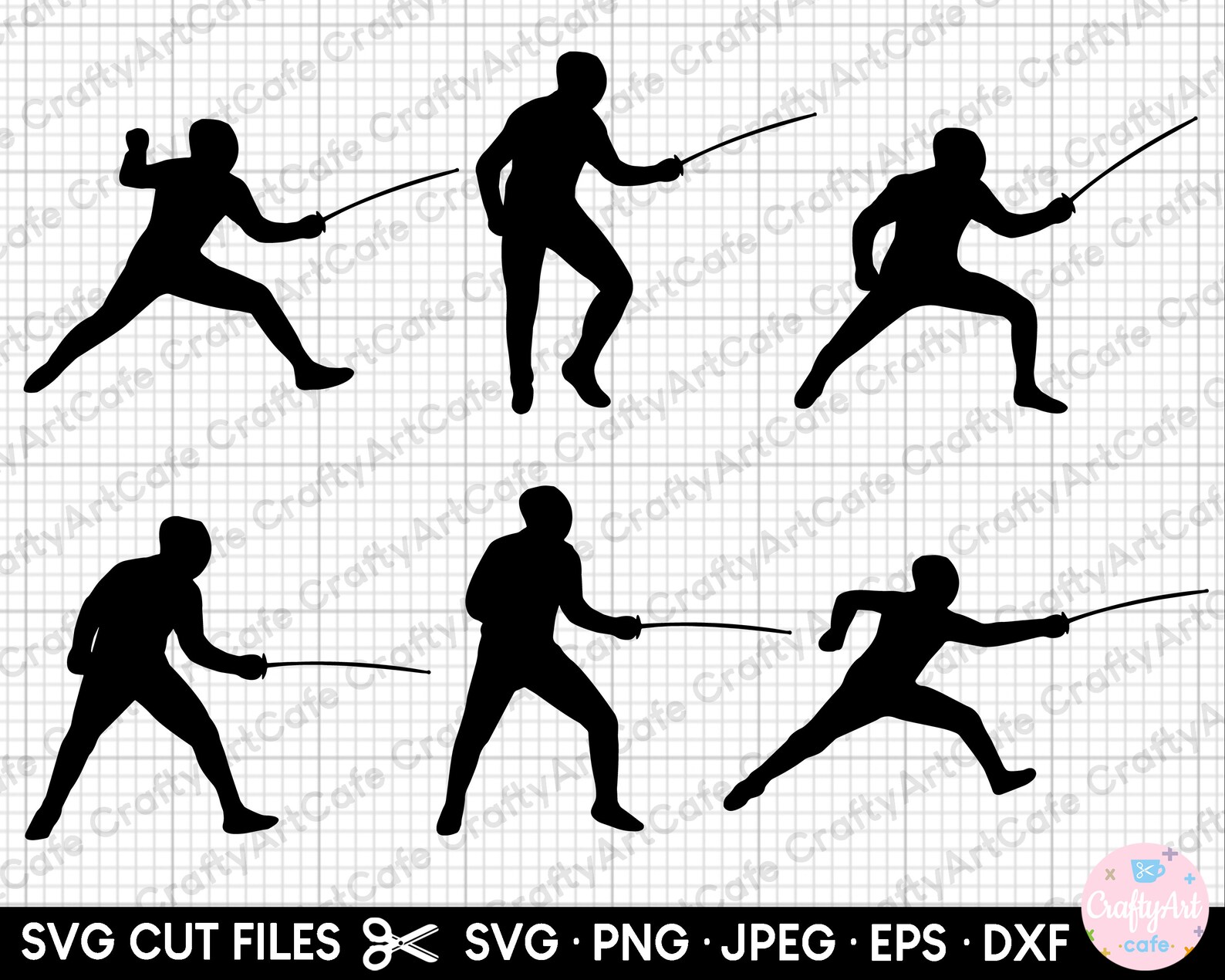 Fencing Svg, Fencing Silhouette, Fencing Png, Fencer Svg, Fencer ...