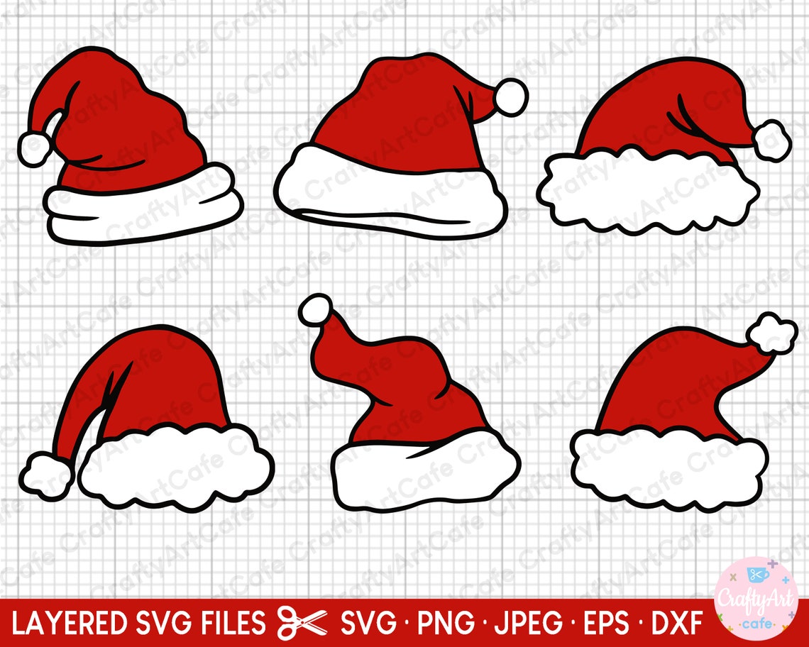 Santa Claus Hat Svg Bundle Cricut Cut File Layered Free Commercial Use ...