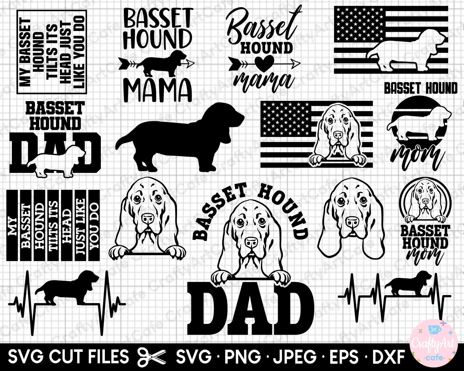 Basset Hound Svg Bundle Basset Hound Png Bundle Basset Hound Svg Cricut ...