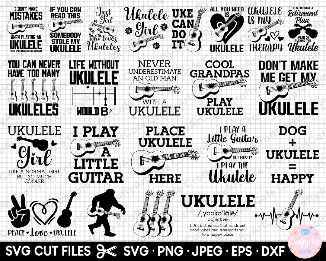 Ukulele Svg Bundle Cricut Free Commercial Use Ululele Png Bundle ...