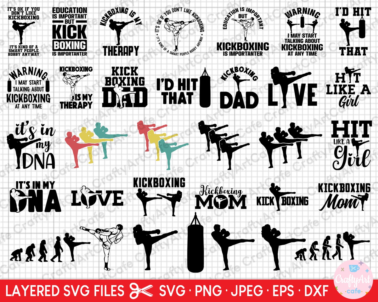 Kickboxing Svg Bundle, Kickboxing Png Bundle, Kickboxer Svg, Kickboxer ...