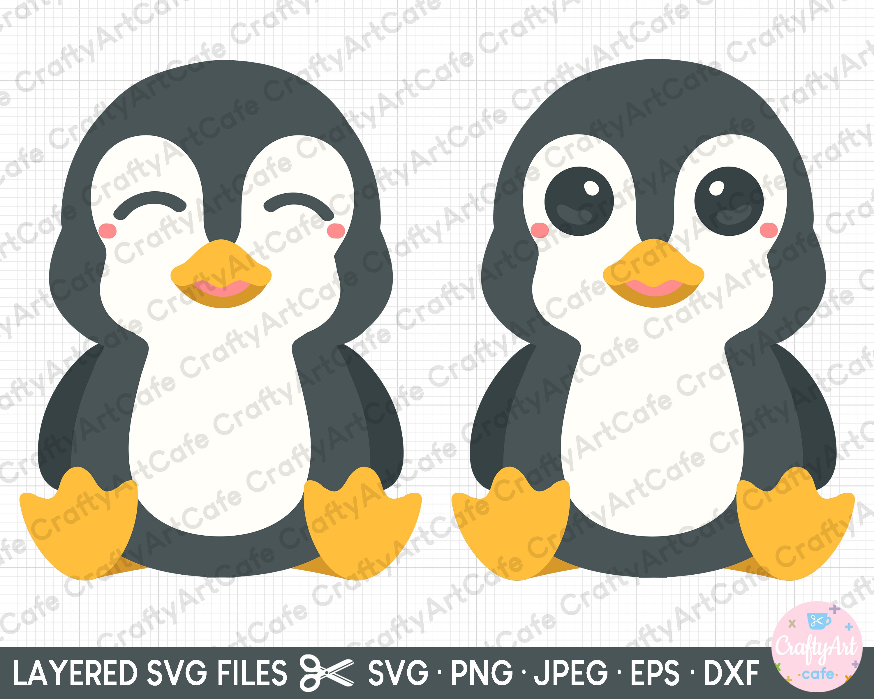 Penguin Svg Cut File Cricut Penguin Png Cute Penguin Clipart Commercial ...
