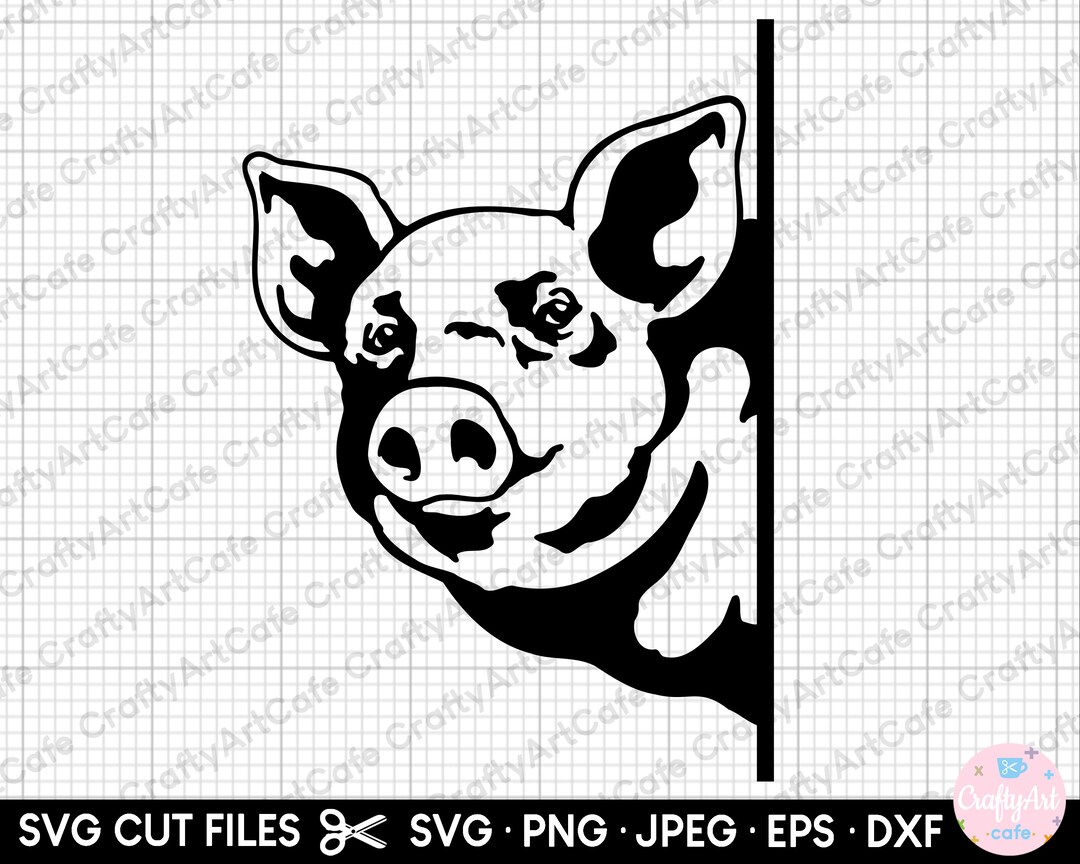 Pig Peeking Svg Pig Peeking Png Pig Peeking Eps Dxf Jpeg - Etsy