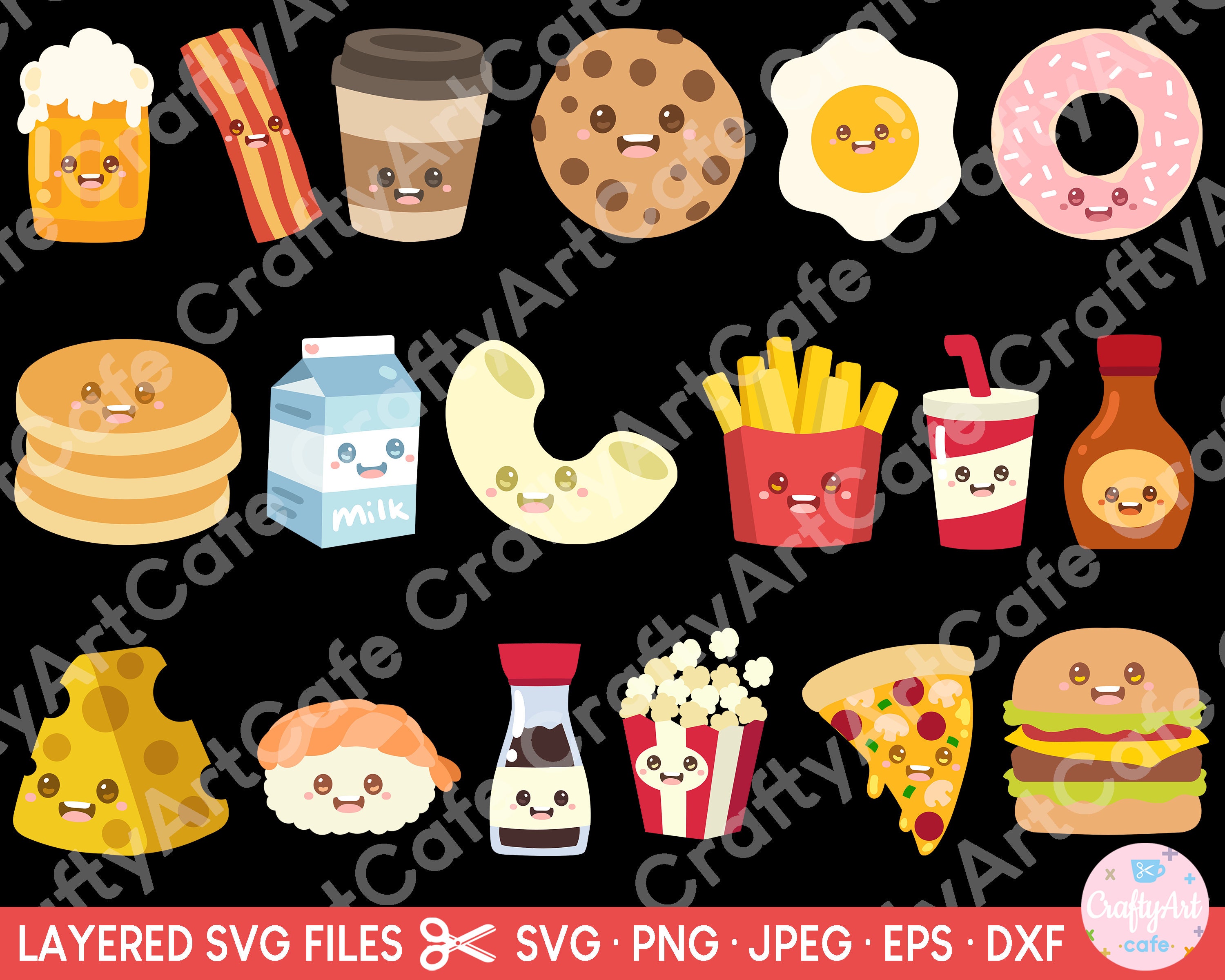 Food Svg Cut File Bundle Cricut Bacon Svg Coffee Svg Cookie Svg ...