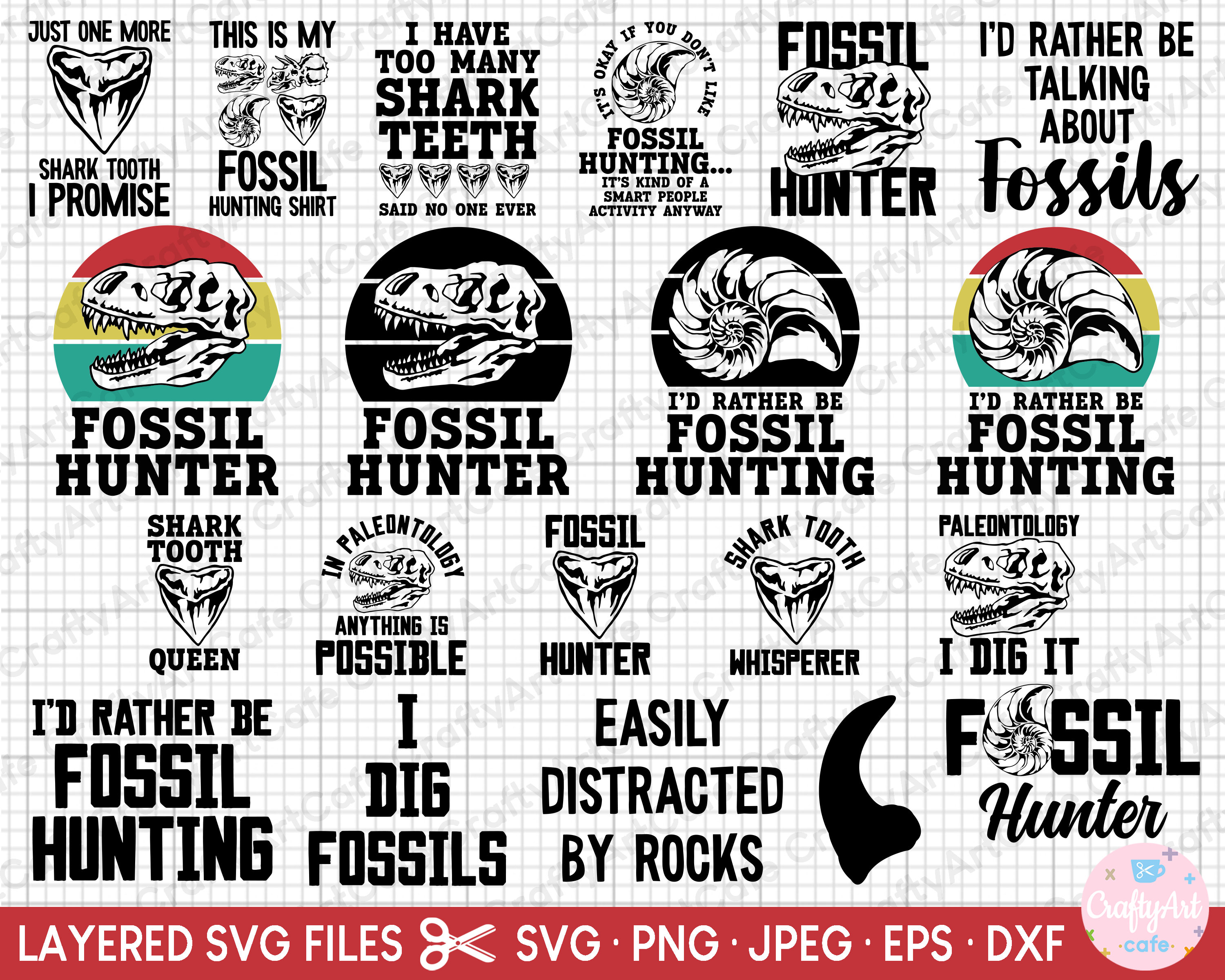 Fossil Hunting Svg Bundle Cricut Fossil Hunting Png Bundle Fossil ...