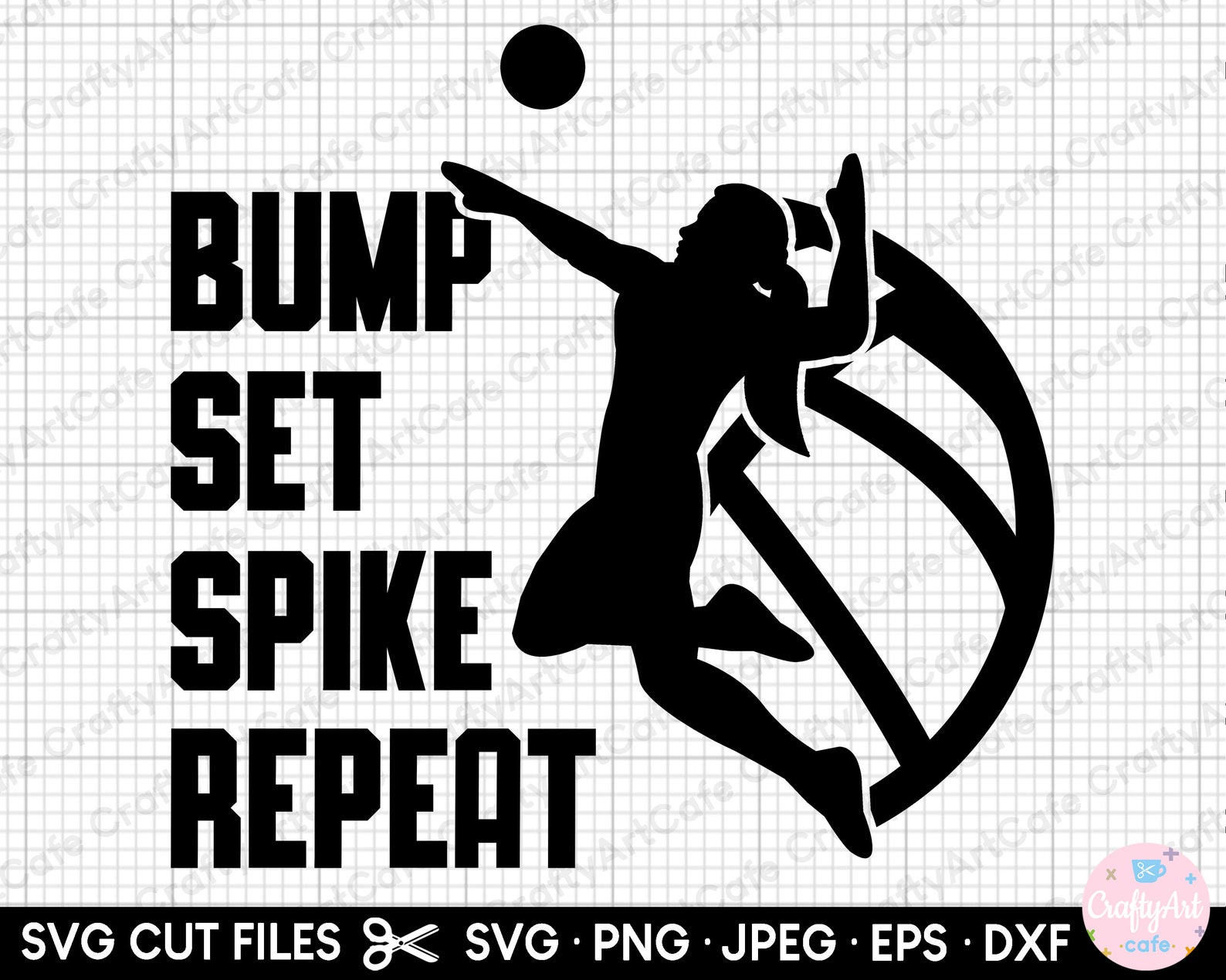 Volleyball Svg Volleyball Png for Cricut Bump Set Spike Repeat - Etsy
