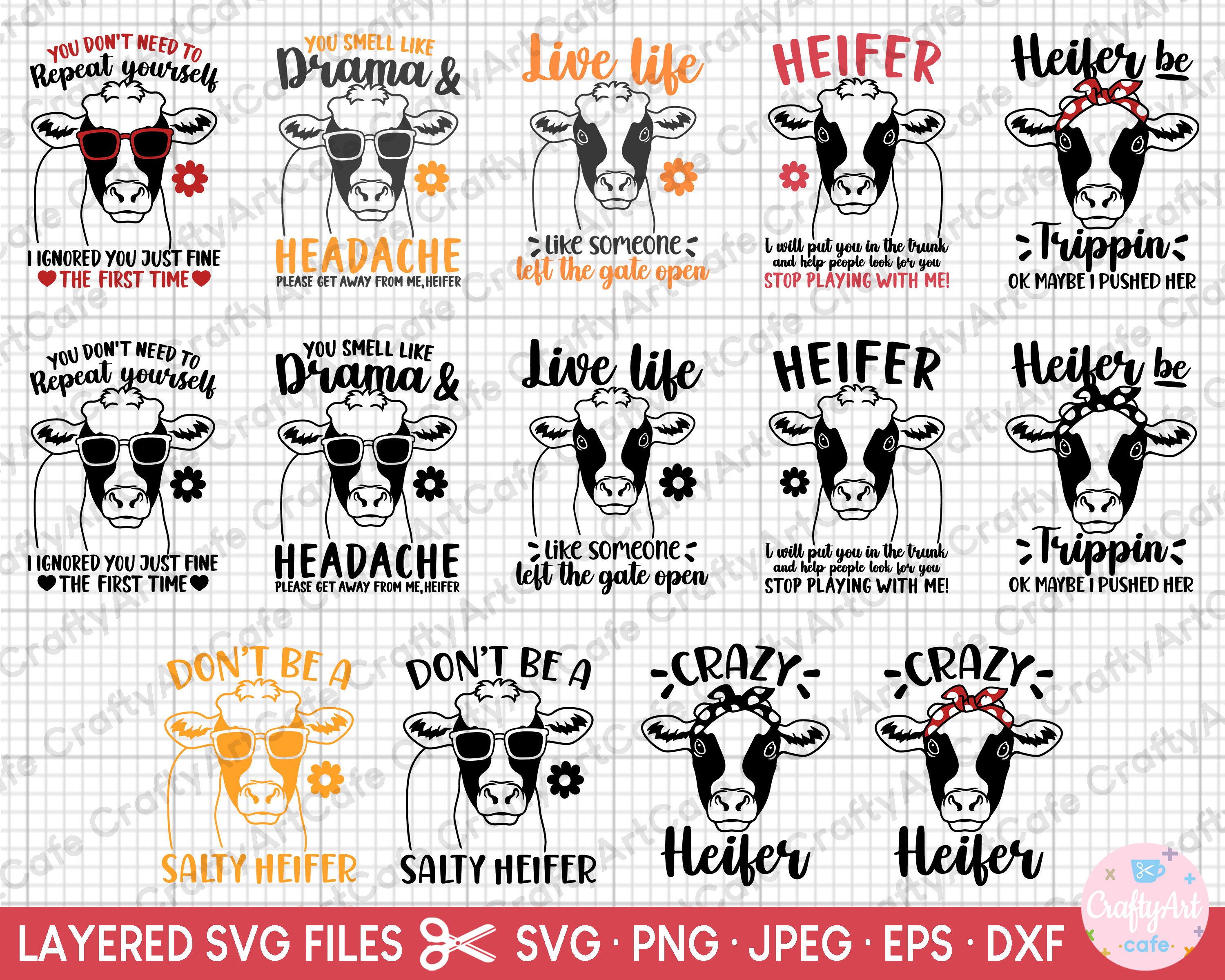Heifer Svg Bundle Cricut Cut File Free Commercial Use Heifer Png Bundle ...