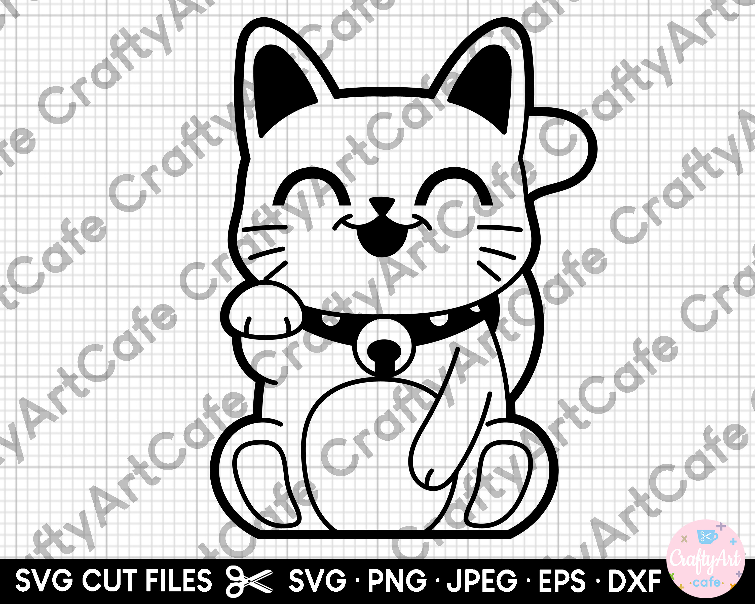 Lucky Cat Svg Luck Cat Svg Maneki Neko Svg Maneki Svg File for Cricut ...