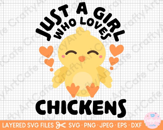 Chicken Svg for Cricut Chicken Png Just a Girl Who Loves | Etsy