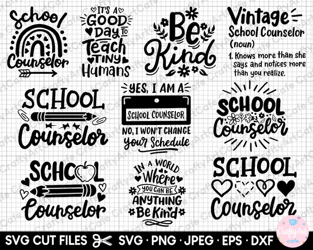 School Counselor Svg Bundle Cricut School Counselor Png Bundle Free ...