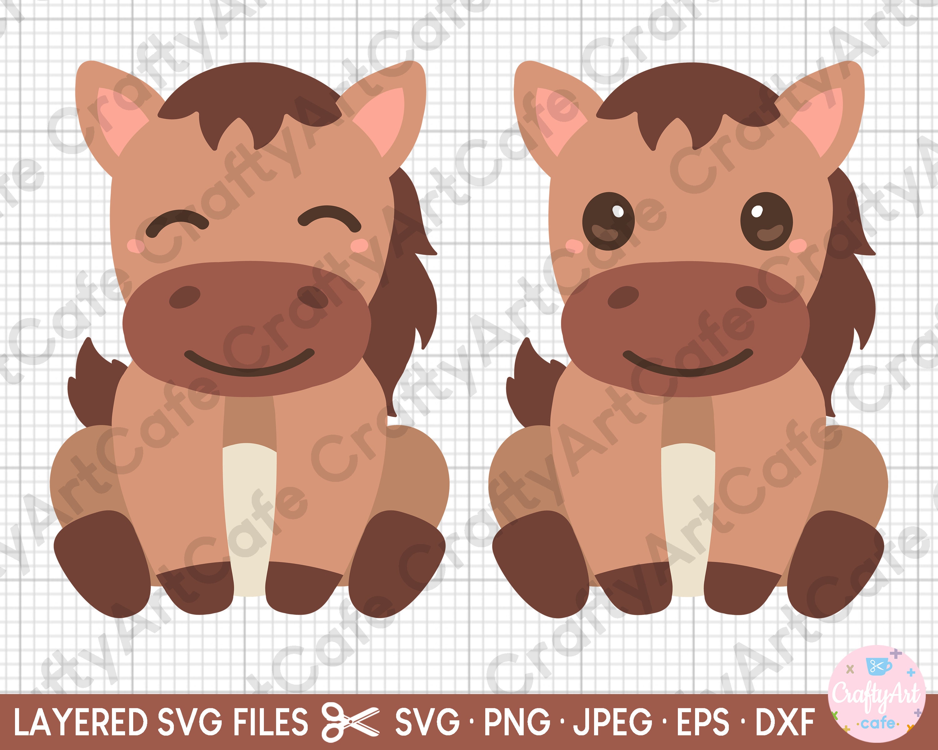 Baby Horse Svg Cute Horse Svg Kawaii Horse Svg for Cricut - Etsy Norway