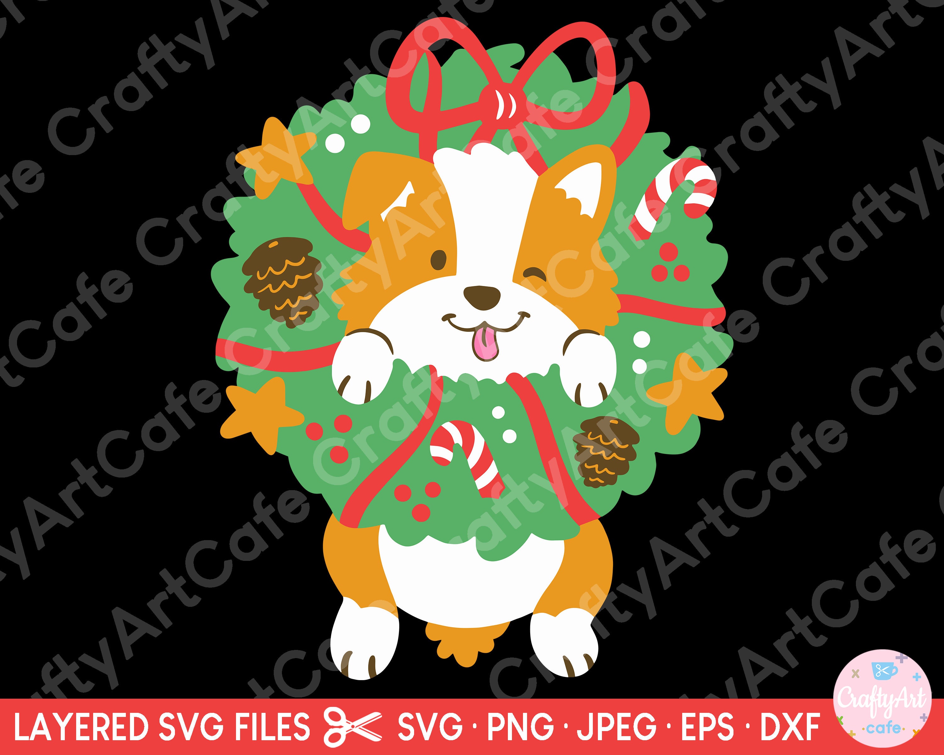 Corgi Svg for Christmas Corgi Svg Cut File Cricut Corgi Png Eps Dxf Jpf ...