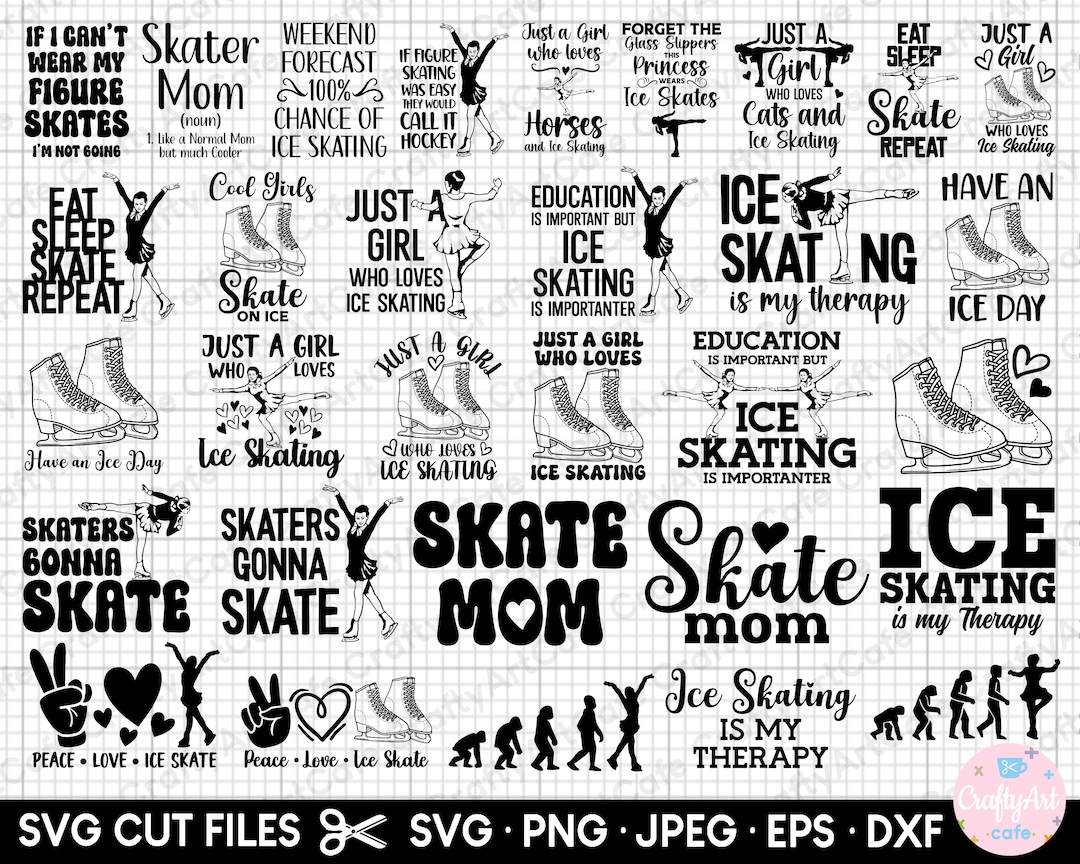 Ice Skating Svg Bundle Cricut Ice Skating Png Bundle Free Commercial ...