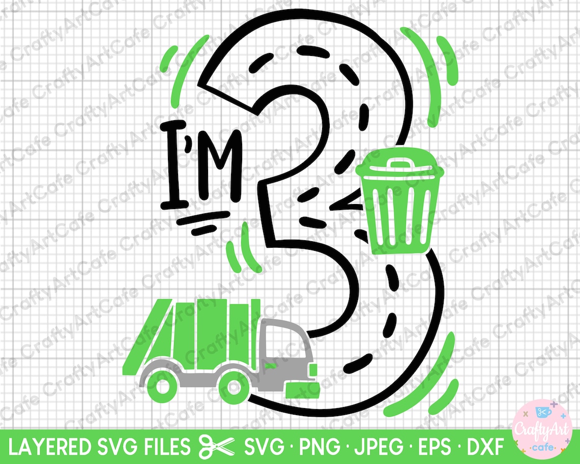 3rd Birthday Garbage Truck Svg for Cricut Shirt Garbage Truck Png ...