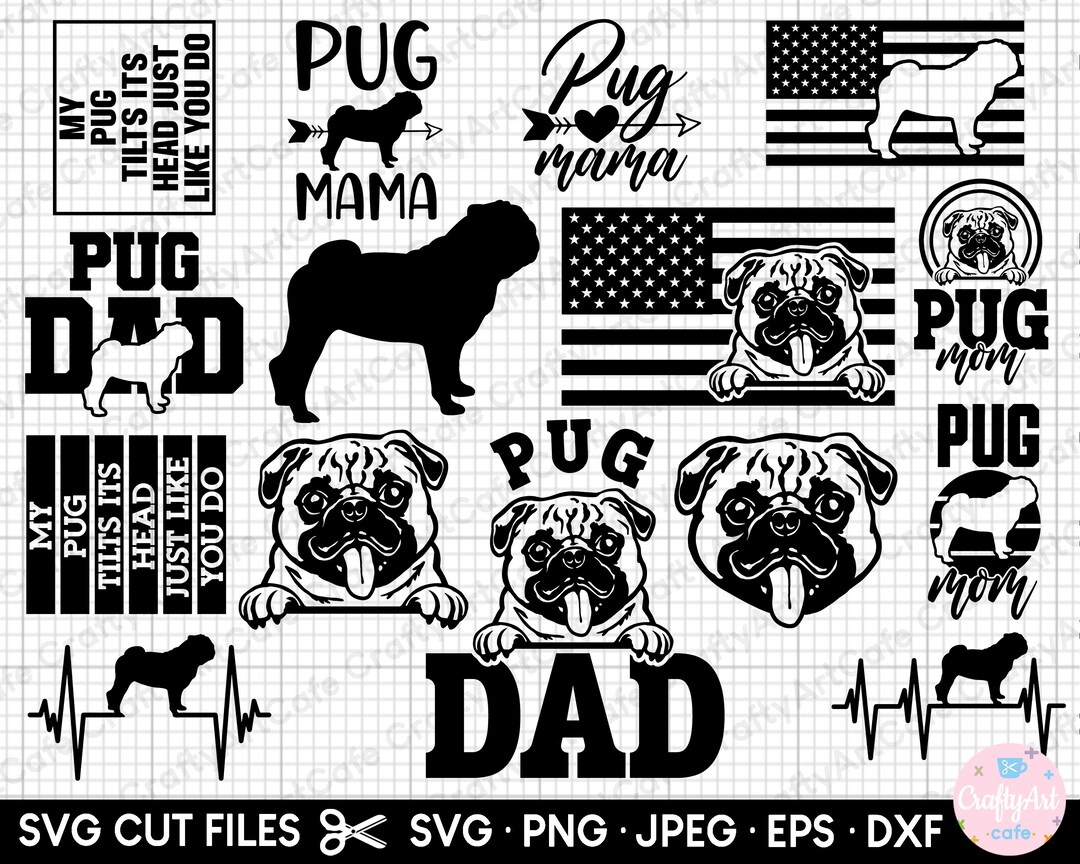 Pug Svg Bundle Pug Png Bundle Pug Svg Cricut Shirt Pug Peeking Svg - Etsy
