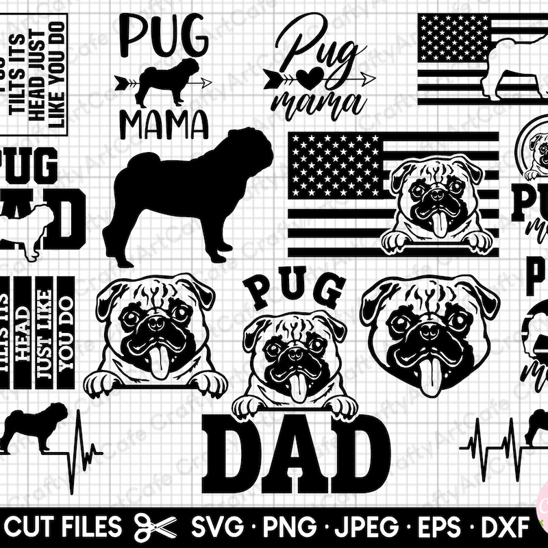Pug Svg - Etsy