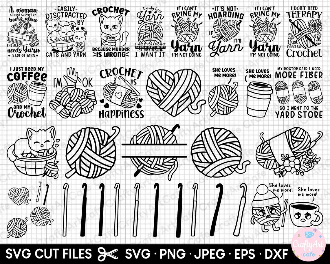 Crochet Svg Bundle Cricut Cut Files Free Commercial Use - Etsy UK