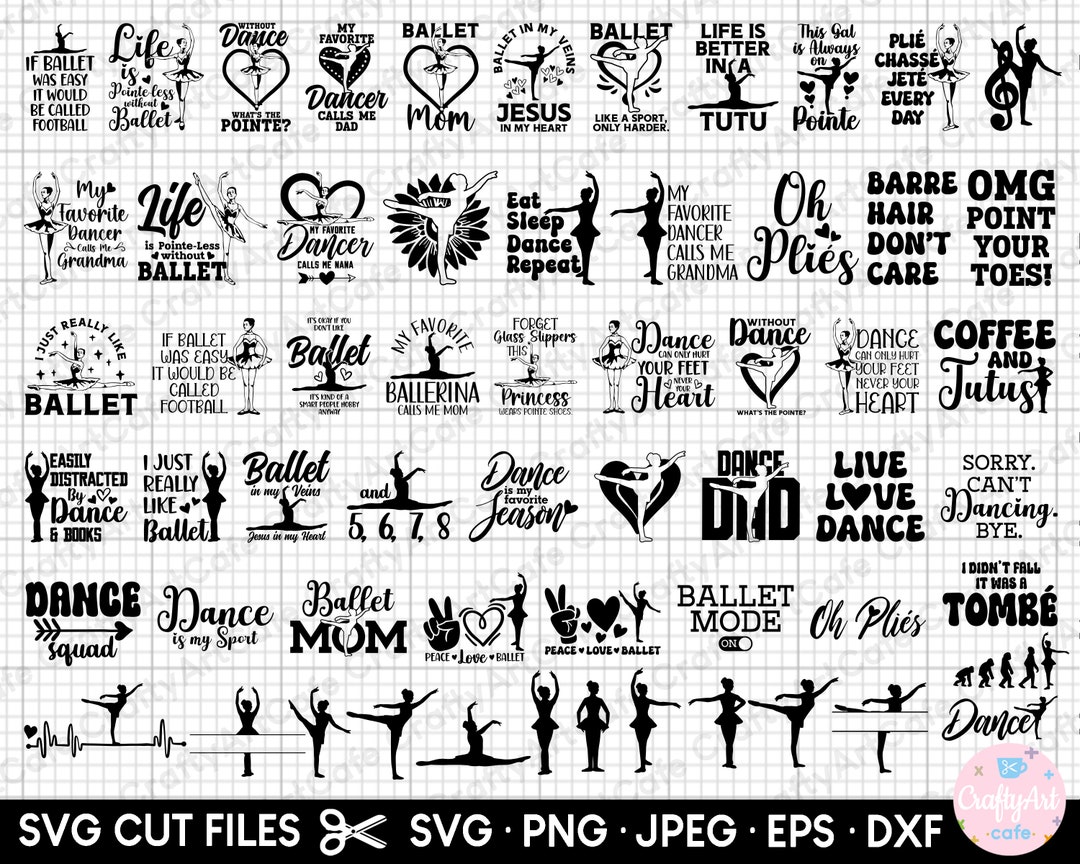 Ballet Svg Bundle Cricut Ballet Png Bundle Free Commercial Use Cut File ...